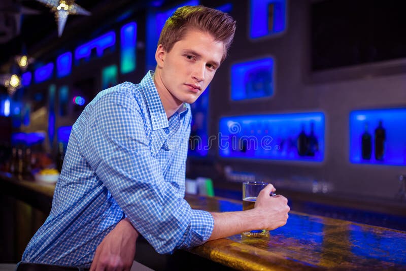 Portrait of Man at Bar Counter Stock Image - Image of event, nightclub ...