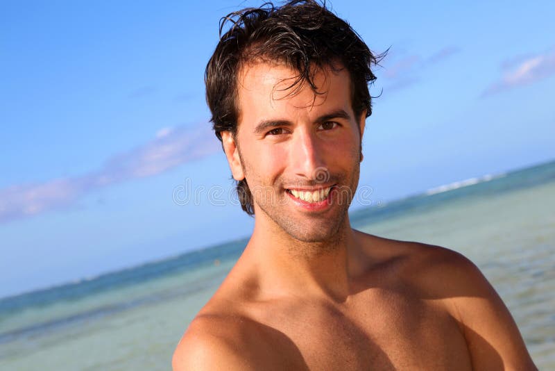 Portrait of Man at the Beach Stock Photo - Image of holidays, ocean ...