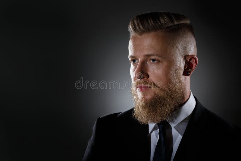 Portrait of a Man with a Beard in a Business Suit Stock Image - Image ...