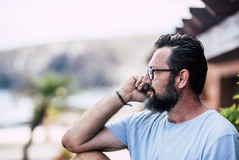 Portrait of man with beard stock photo. Image of portrait - 166214500