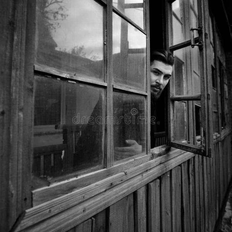 Portrait of a Man with a Beard Stock Image - Image of handsome, macho ...