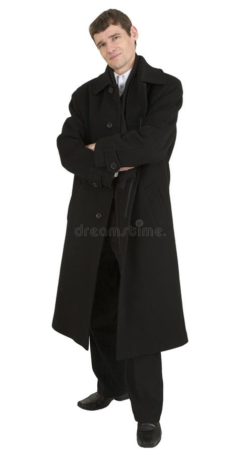 Man in black coat. stock image. Image of caucasian, hair - 35357103