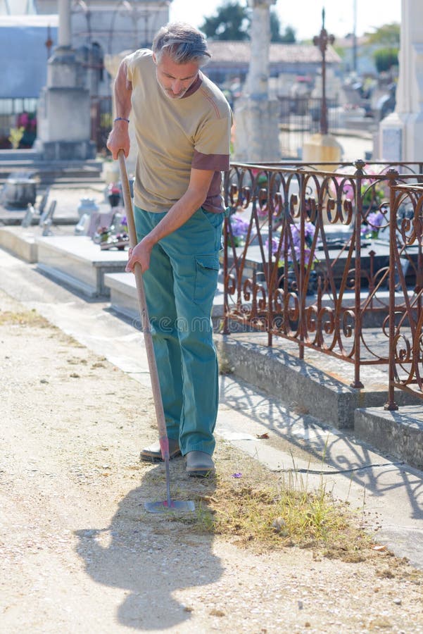 Portrait Man Cemetery Caretaker at Work Stock Photo - Image of worker ...