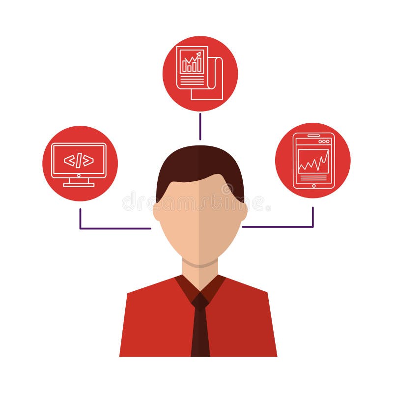 Portrait Of Man Coding Programmer Stock Vector Illustration Of Developer Coding 145362072