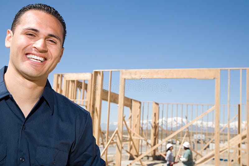 Portrait of a Man on a Construction Site Stock Photo - Image of ...