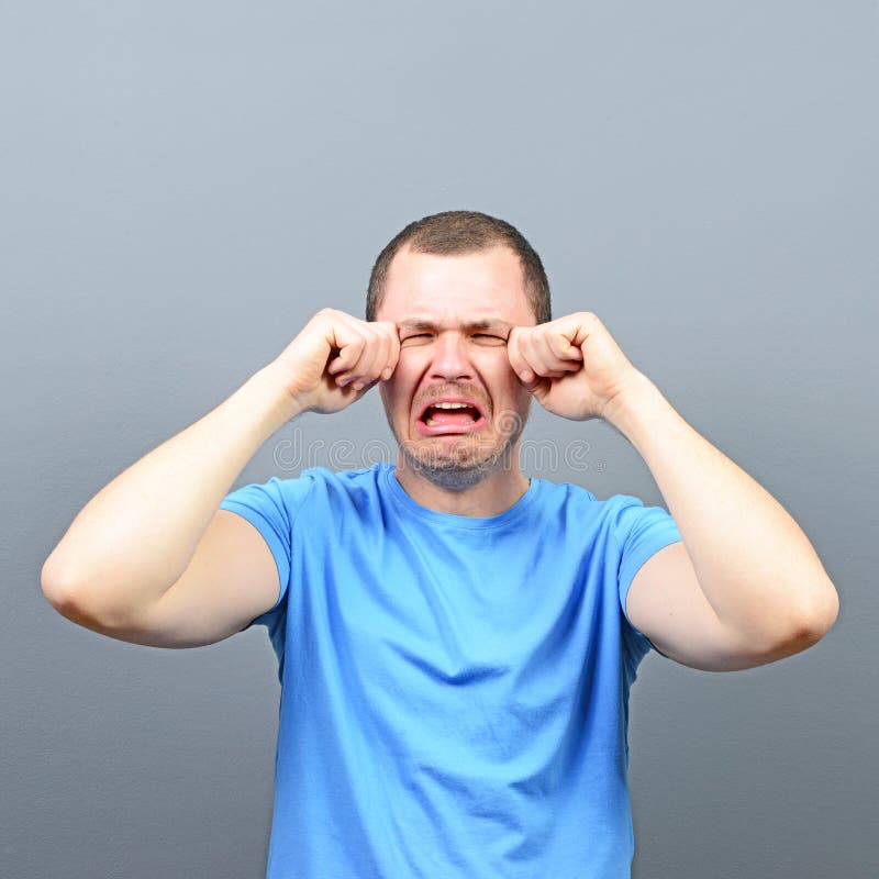 Portrait of a man crying stock photo. Image of negative - 154158430