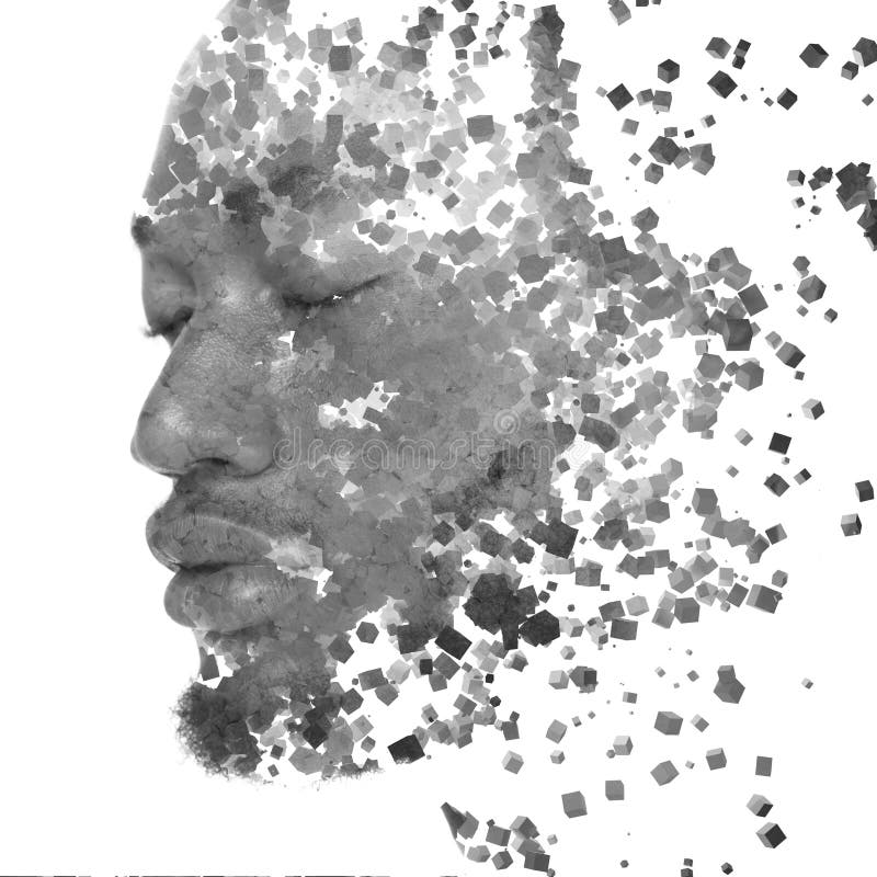 A Portrait of a Man Dissolving into Emptiness Stock Photo - Image of ...