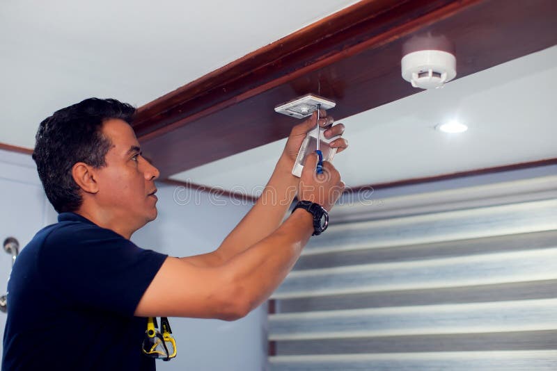 Portrait of a Man Doing Electrical Work during Renovations Stock Image ...