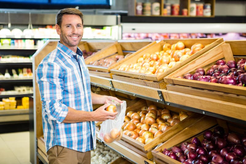Portrait of Man Doing Shopping Stock Image - Image of putting, drink ...
