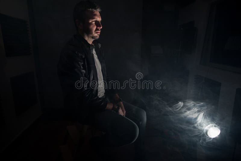 Portrait of a Man with a Dramatic Atmosphere Stock Image - Image of ...