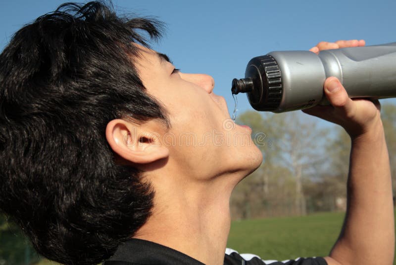 Portrait of a Man Drinking Water Stock Photo - Image of spring ...