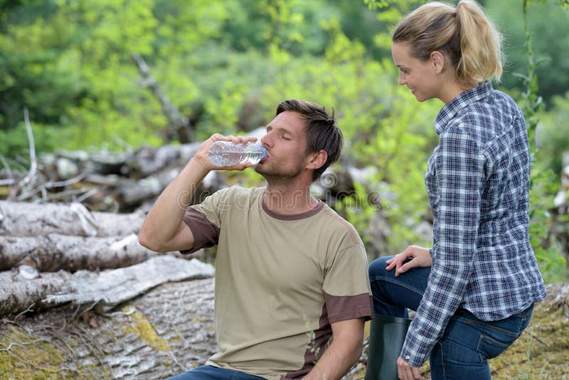 Portrait Man Drinking Water Outside Stock Photo - Image of elegant ...
