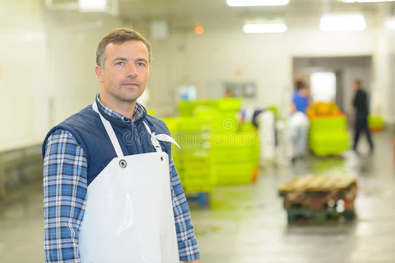Portrait man in factory stock photo. Image of crates - 85029028