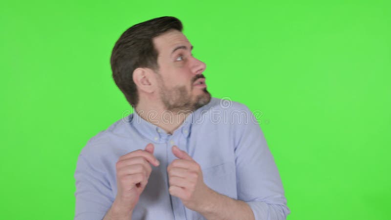 Portrait of Man Feeling Scared, Frightened, Green Screen Stock Video ...