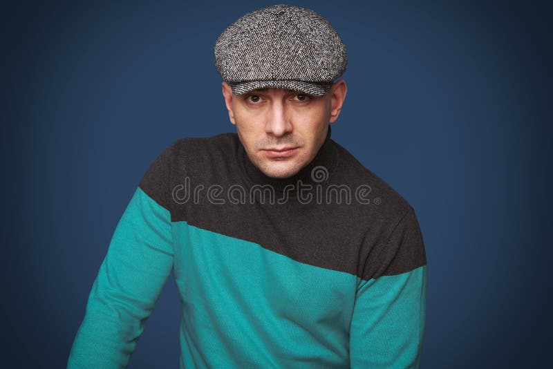 Portrait of a Man with Flat Cap. Stock Image - Image of clothing ...