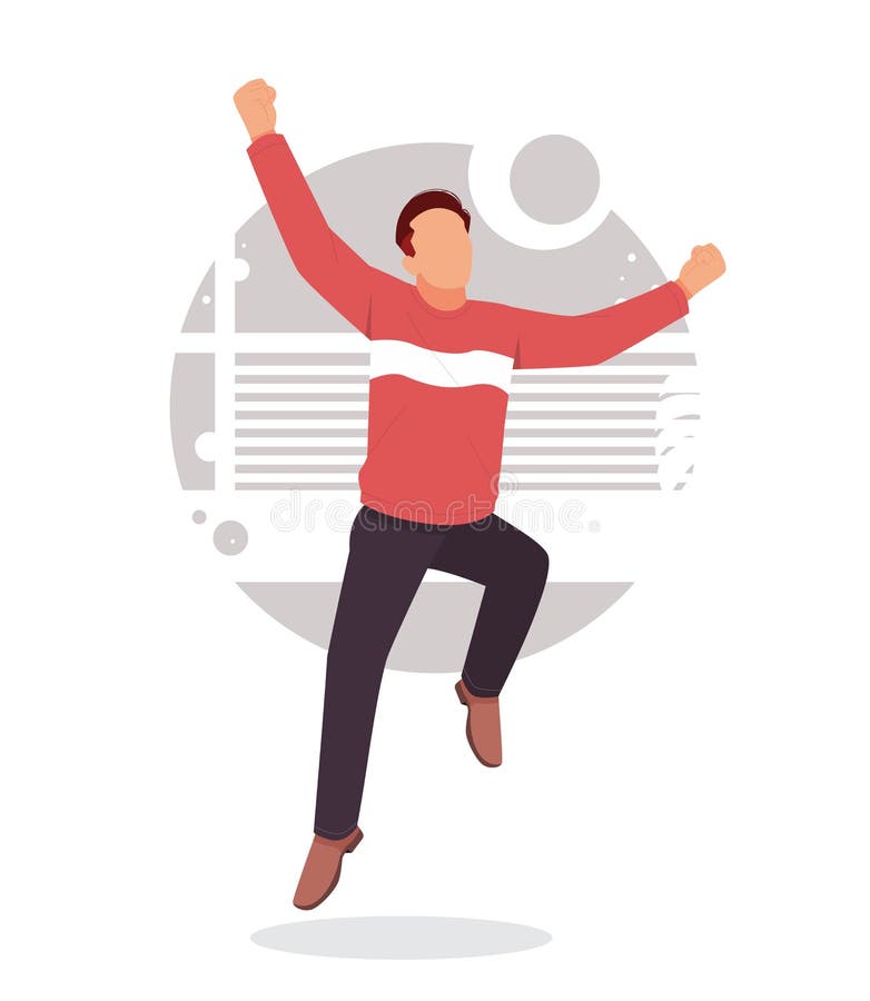 Portrait of a Man Flying Vector Illustration Stock Vector ...