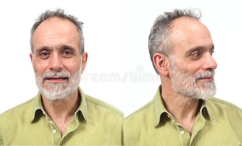 Portrait of Man Front and Profile Stock Photo - Image of modern ...