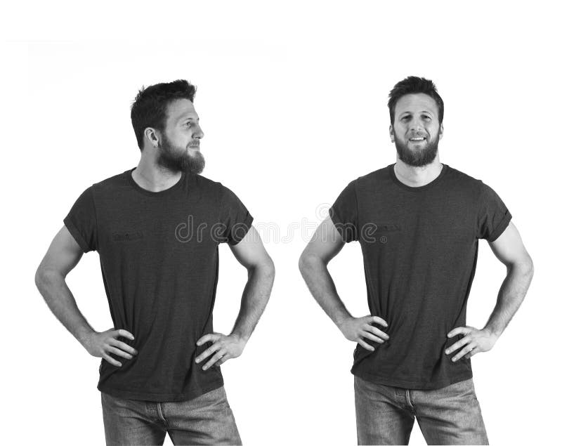 Portrait of Man Front and Profile Stock Image - Image of close, face ...