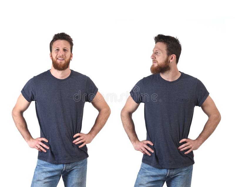 Portrait of Man Front and Profile Stock Photo - Image of posing, close ...