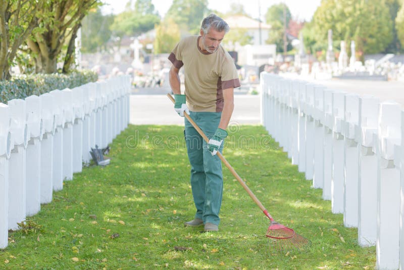 Portrait Man Garden Cleaning Stock Photo - Image of ground, spring ...