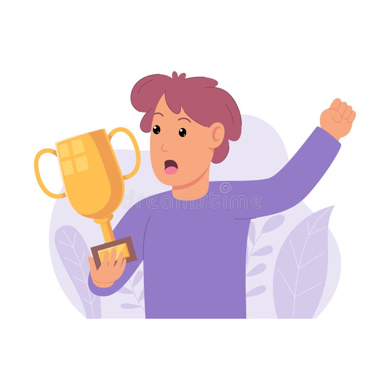Portrait of a Man Getting a Trophy for His Achievements Stock ...