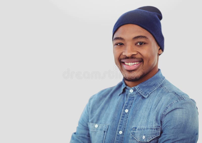 Portrait of Man with Grey Background Stock Photo - Image of hipster ...