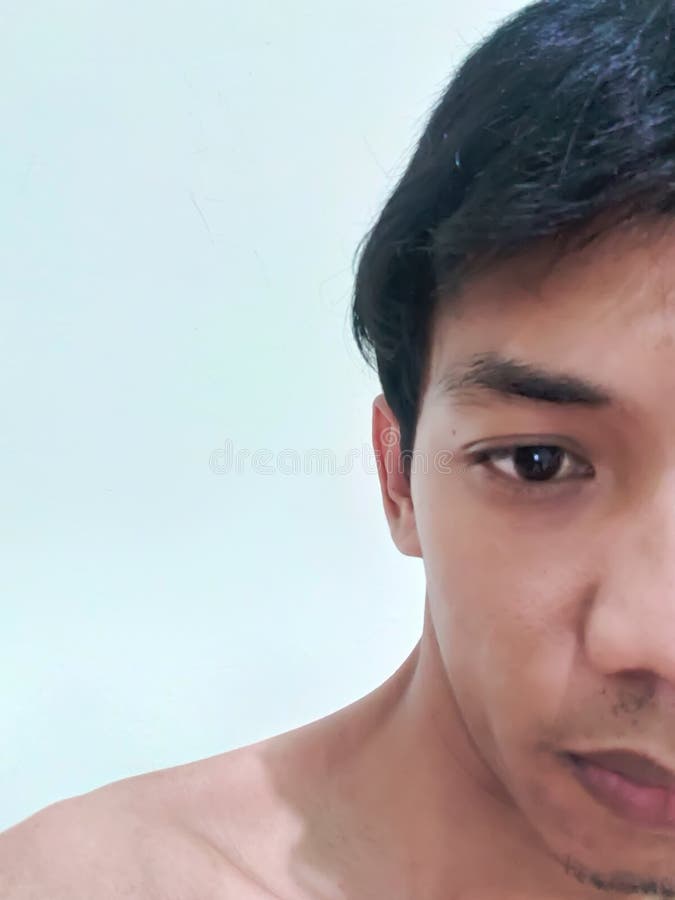 Portrait of a Man with a Half-face in Front of a Camera Stock Photo ...