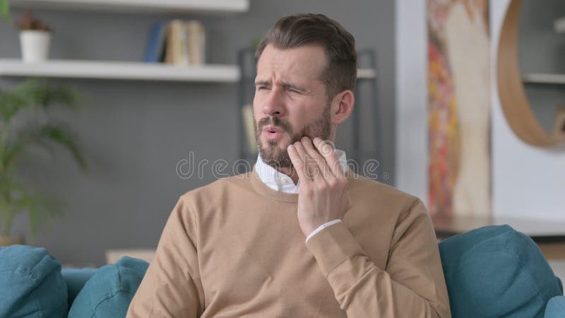 Portrait of Man Having Toothache, Cavity Stock Image - Image of mouth ...