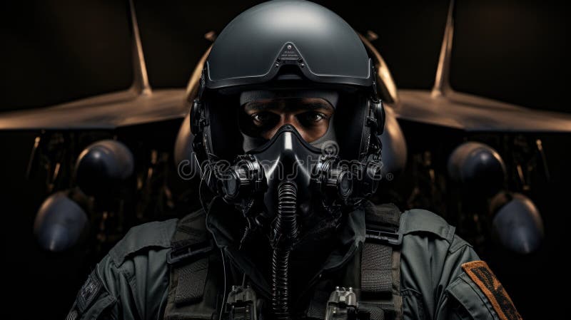 Portrait of a Man in a Jet Suit. Military Theme Stock Illustration ...