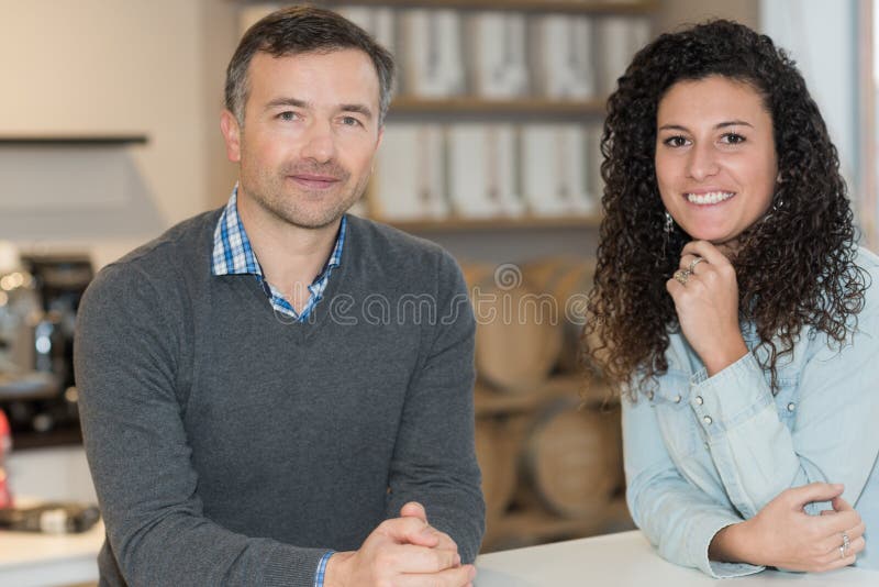 Portrait Man and Lady in Cafe Stock Photo - Image of portrait, women ...