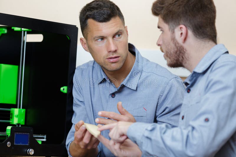 Portrait Man Learning about Printing Process Stock Image - Image of ...