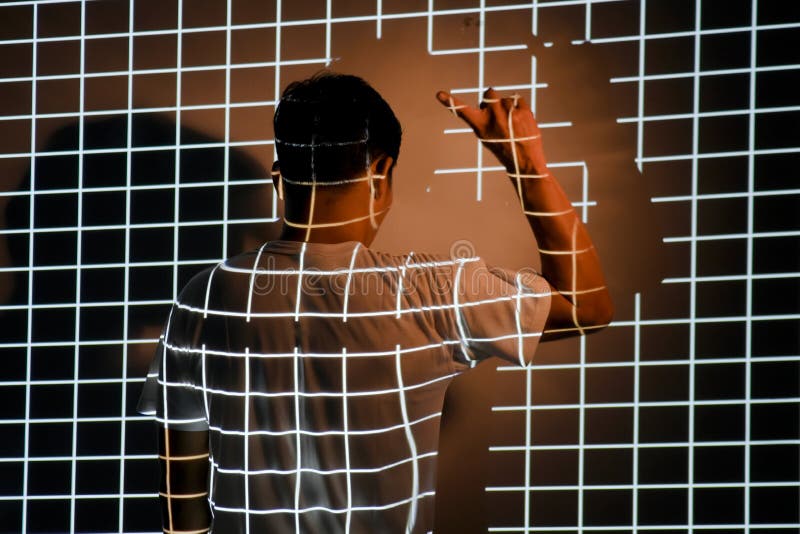 Portrait of a Man with Light Effect, Low Light Shot Stock Photo - Image ...