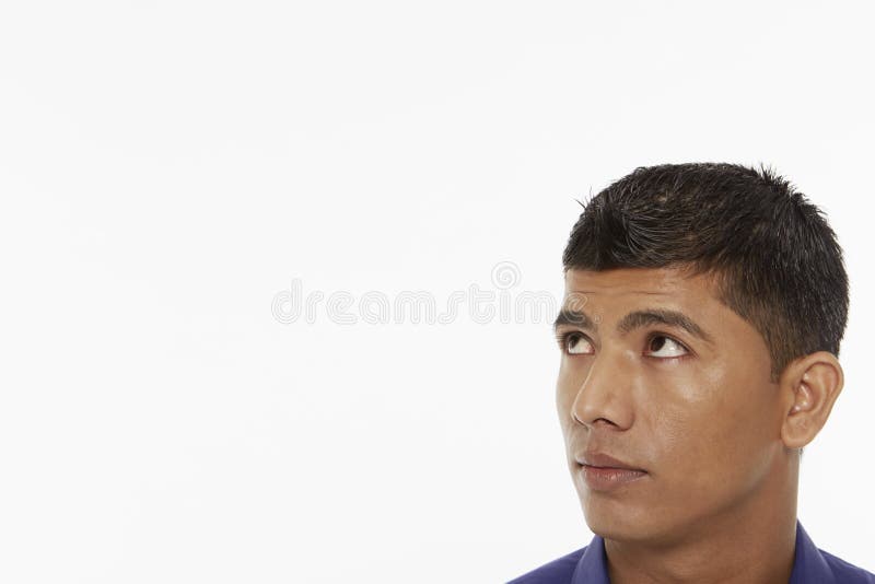Portrait of a Man Looking Around Stock Image - Image of ethnicity ...