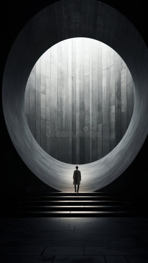 A Portrait of a Man Lost in a Negative Empty Deserted Place Stock ...