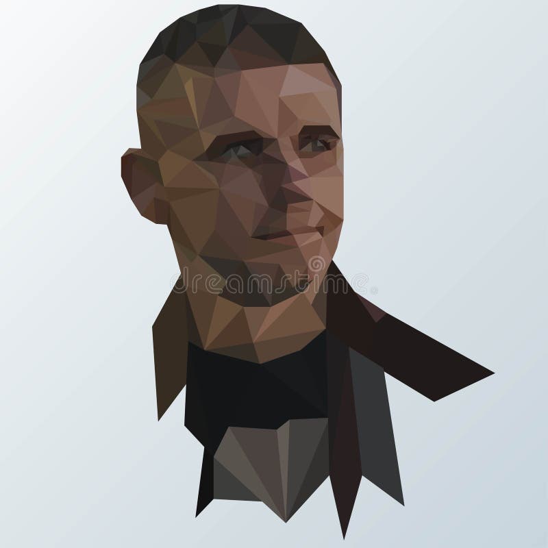 Portrait of a Man in Low Poly Style Stock Vector - Illustration of ...