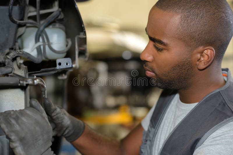 Portrait Man Mechanic at Work Stock Image - Image of diversity ...