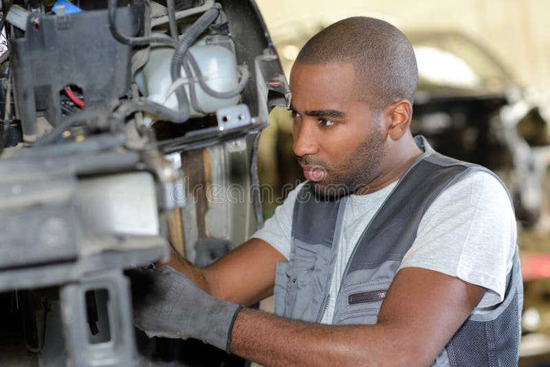 Portrait Man Mechanic Working Stock Image - Image of mechanic ...