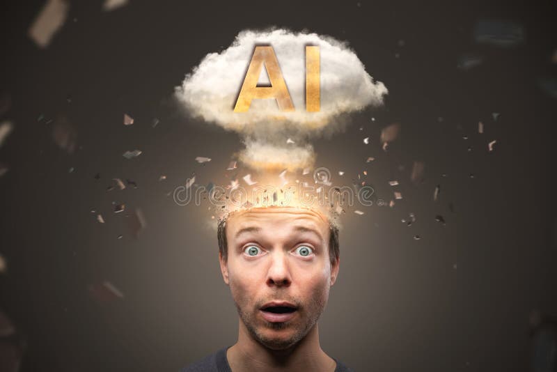 Portrait of a Man Mind-blown by AI Stock Photo - Image of people, blown ...