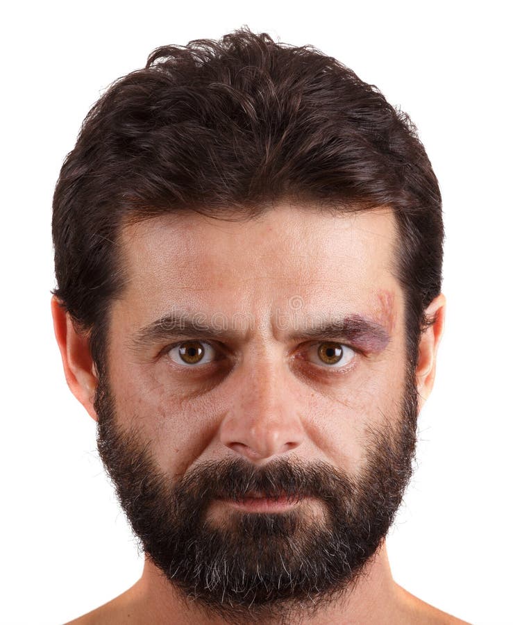 Portrait of Man with Unshaven Face Stock Image - Image of adult, hairy ...