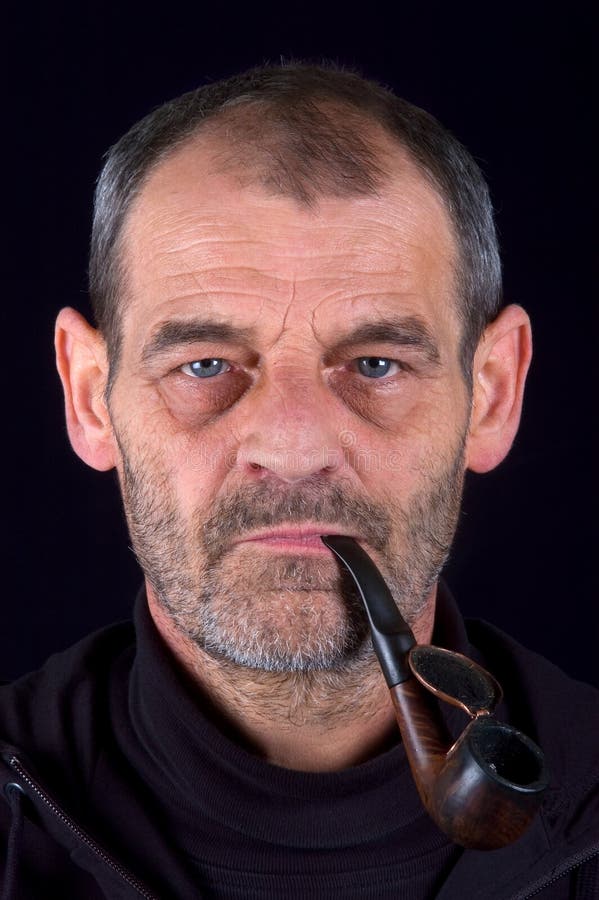 Portrait of man with pipe stock image. Image of face, pipe - 7328795