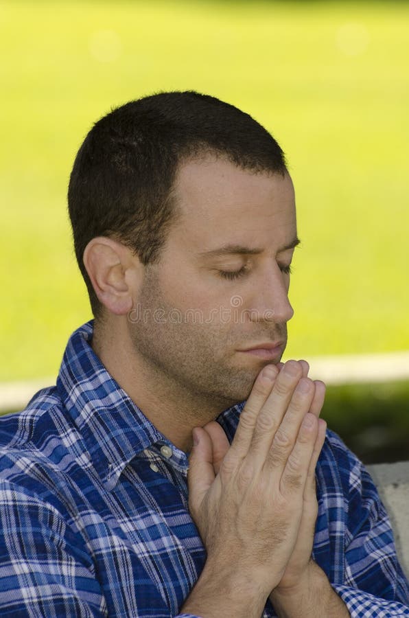 Portrait of man praying stock image. Image of hand, praise - 77048513
