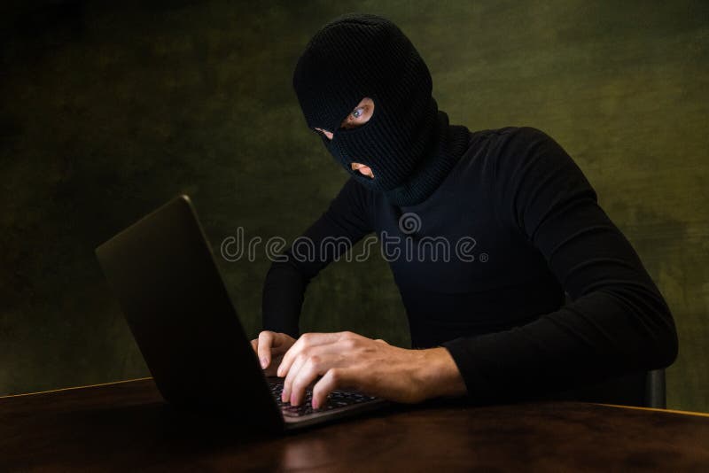 Portrait of Man, Professional Programmer, Web Hacker Breaking Security ...