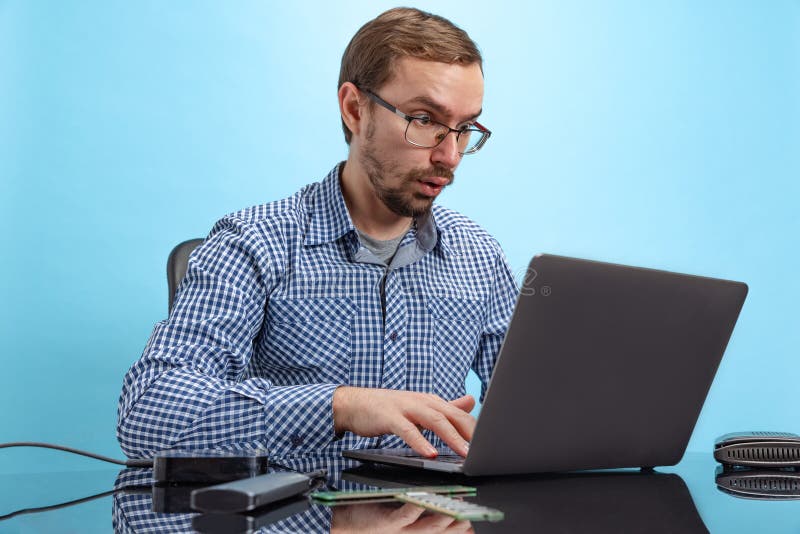 Portrait of a Programmer in the Modern Computer World Stock Photo ...