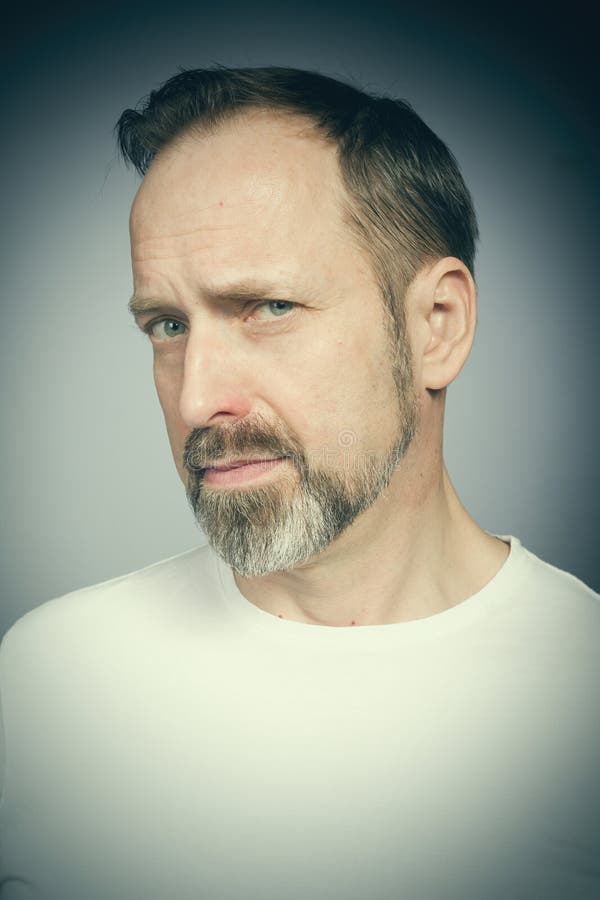 Portrait of Man S Face in Studio when Trying Expressions Stock Image ...