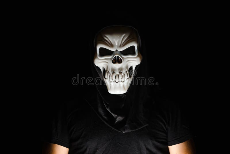Portrait of Man with Scary Mask Stock Photo - Image of death, monster ...