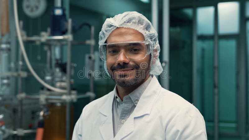 Portrait of a Man Scientist in Uniform Working in Curative Laboratory ...