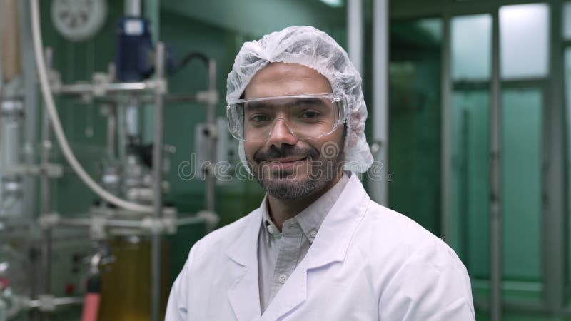 Portrait of a Man Scientist in Uniform Working in Curative Laboratory ...