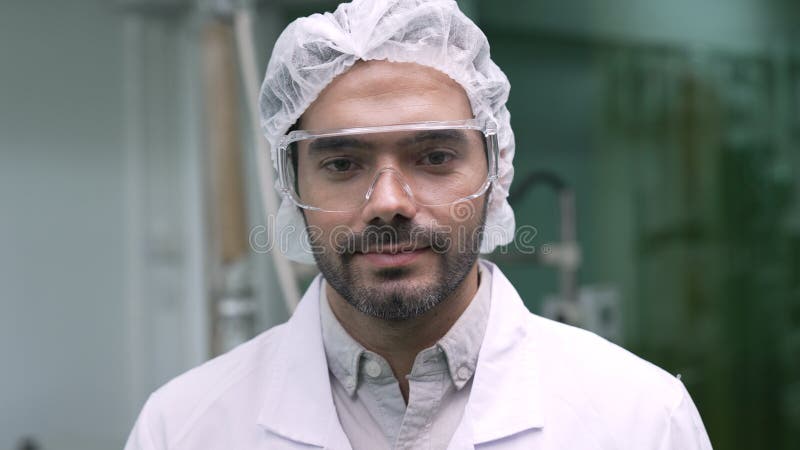 Portrait of a Man Scientist in Uniform Working in Curative Laboratory ...
