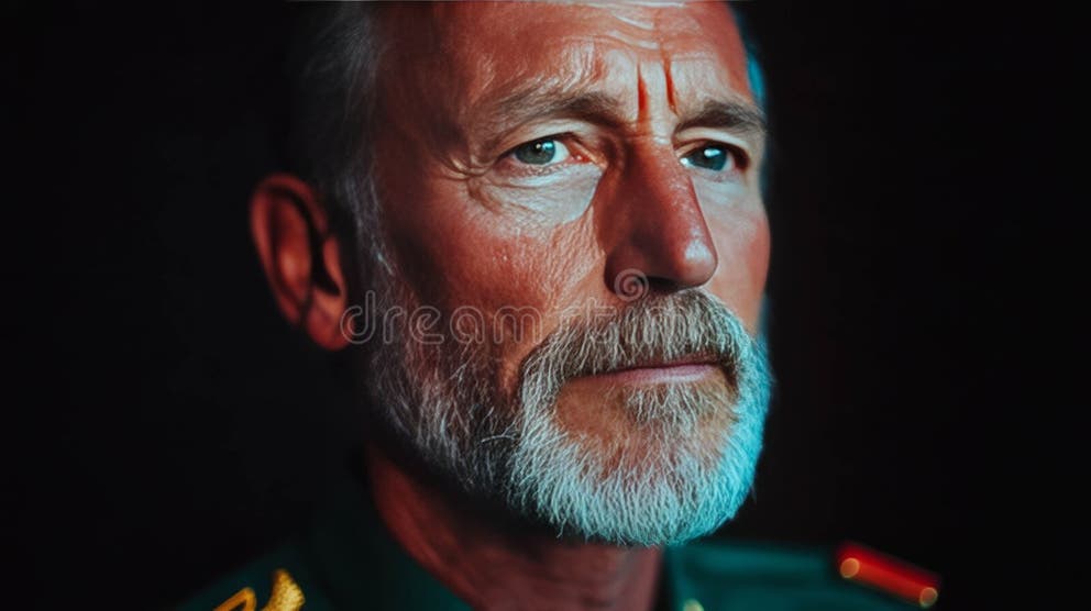 Portrait of a Man with a Serious Expression in Dramatic Lighting Stock ...