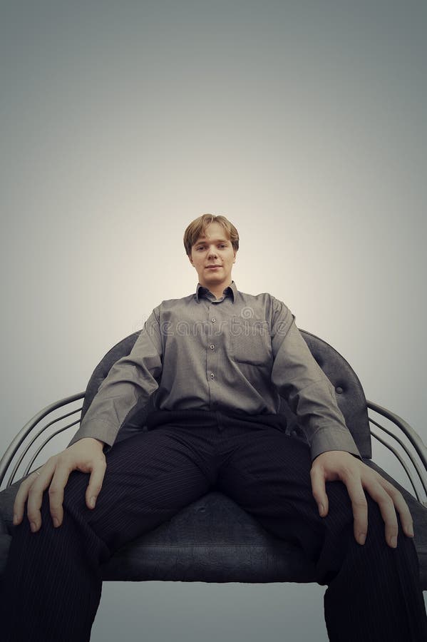 Wide Angle Portrait of Man from Above Stock Photo - Image of pockets ...